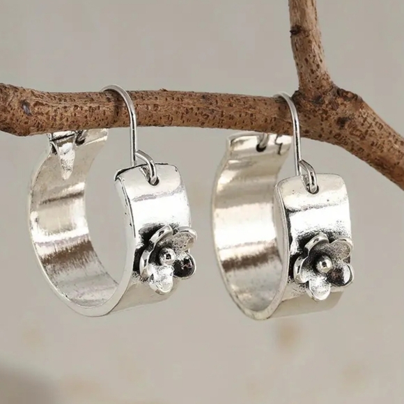 Boho Gypsy Sisters | Jewelry | Chunky Flower Boho Hippie Hoop Earrings ...